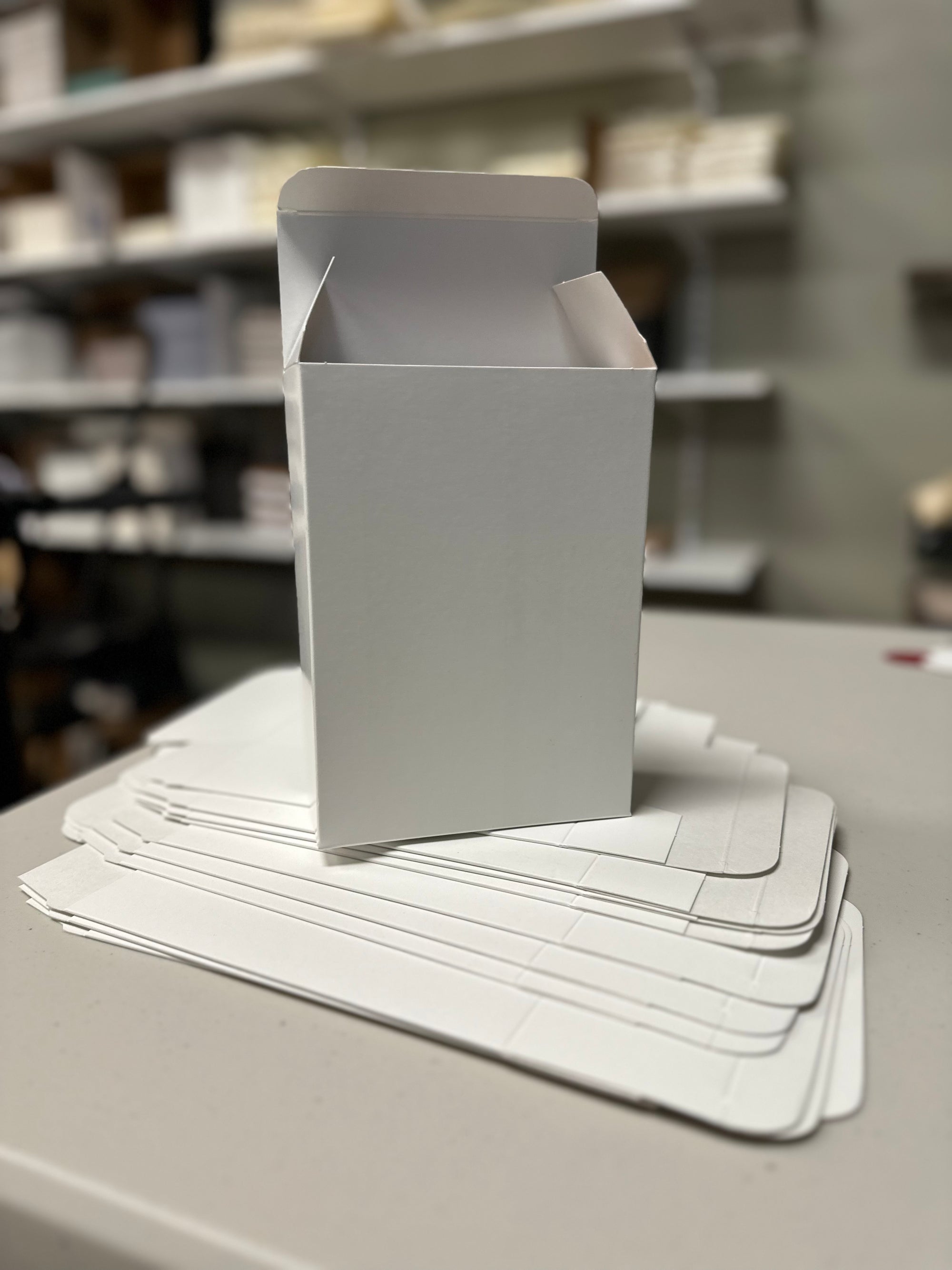 Card boxes - white - Plymouth Cards