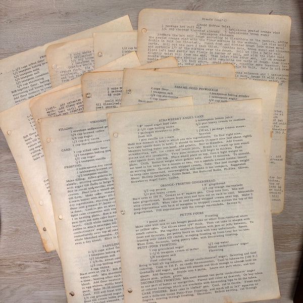Typed Recipe pages - 10 pack - Plymouth Cards