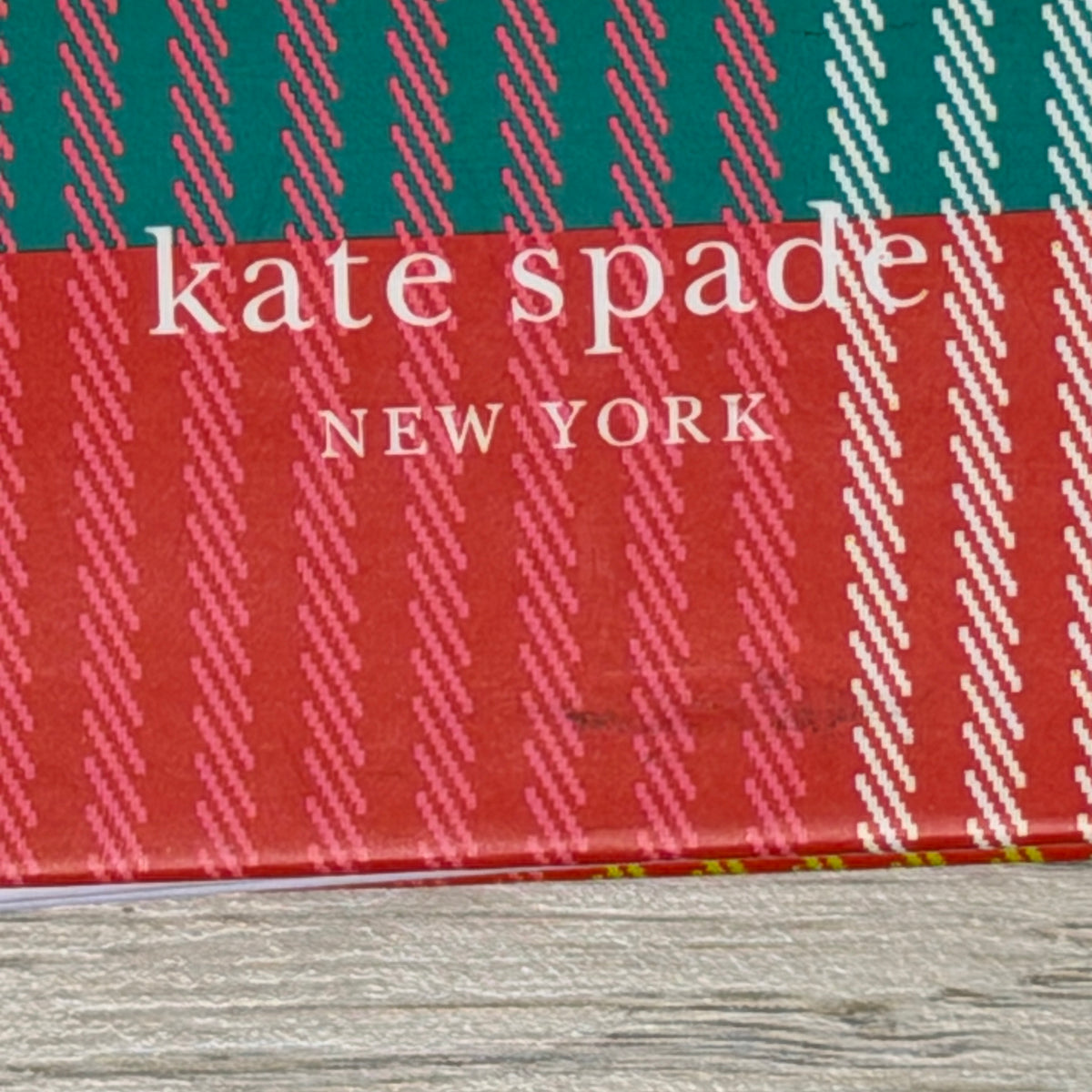 Kate Spade Rainbow Plaid Recipe Book - unused - Plymouth Cards