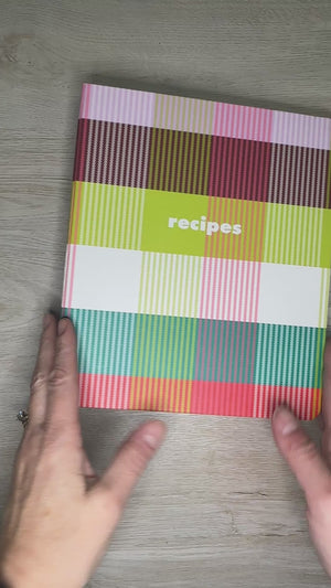 Kate Spade Rainbow Plaid Recipe Book - unused - Plymouth Cards