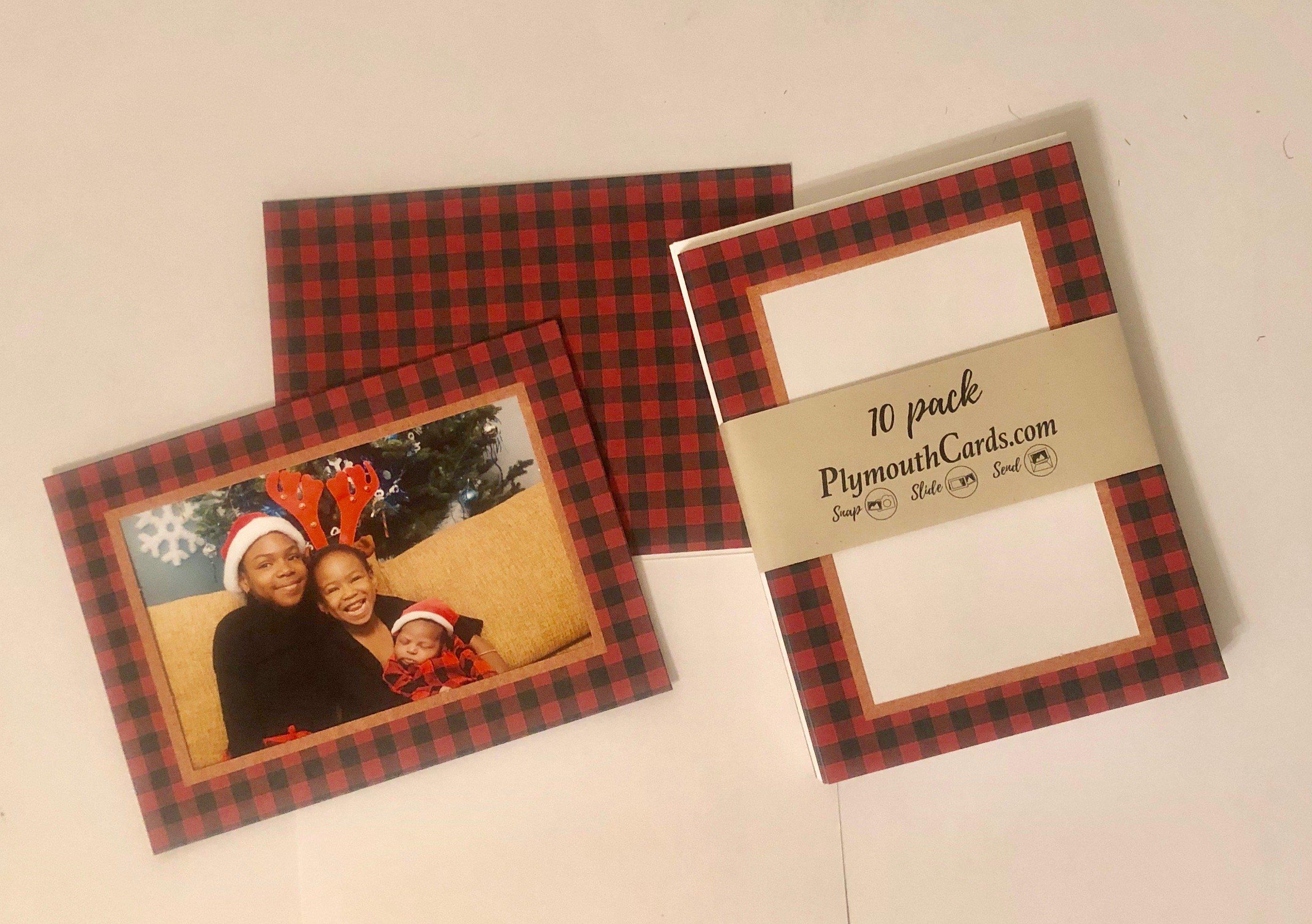 Buffalo Plaid Photo Insert Card | Plymouth Cards