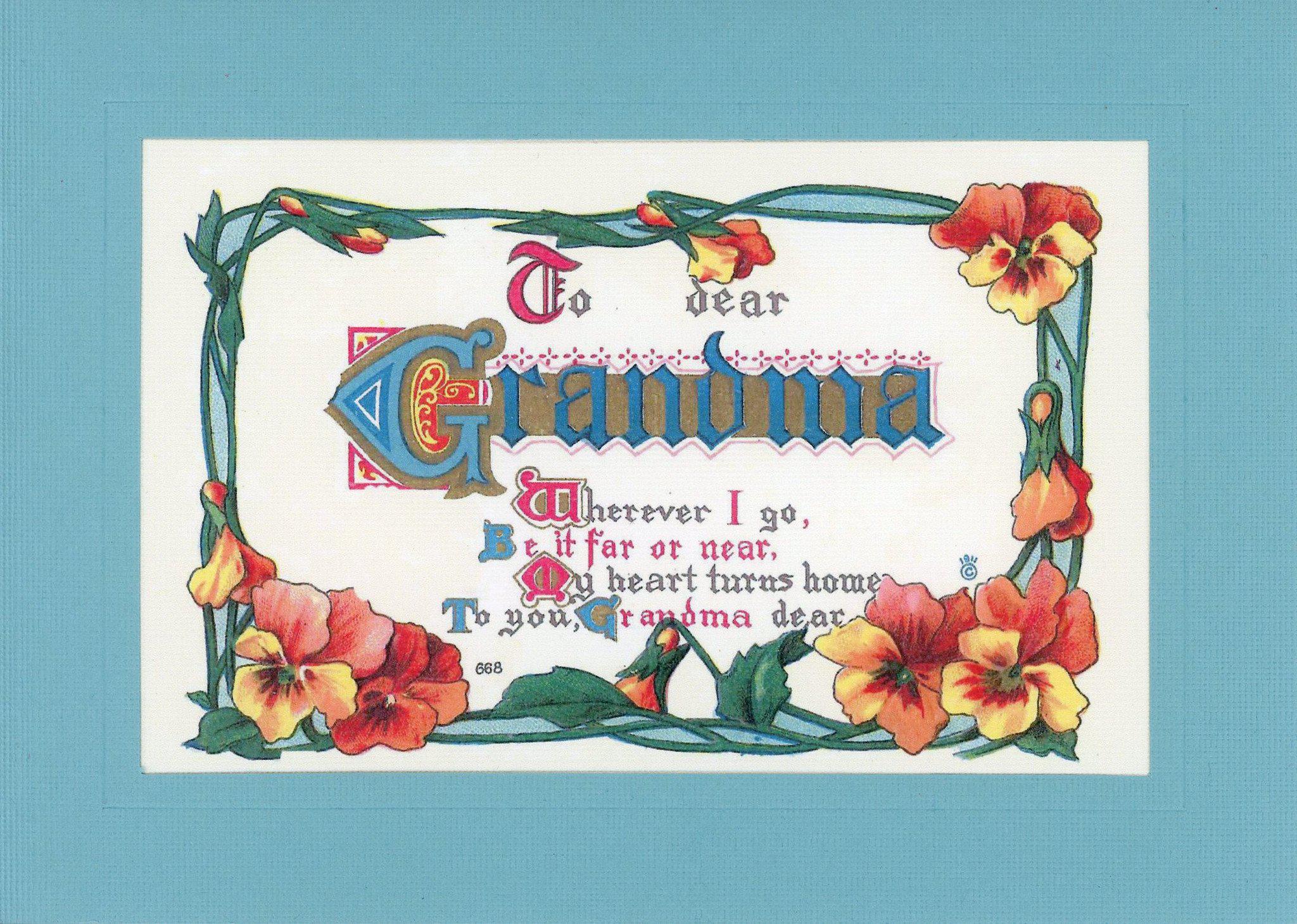 To Dear Grandma - Plymouth Cards